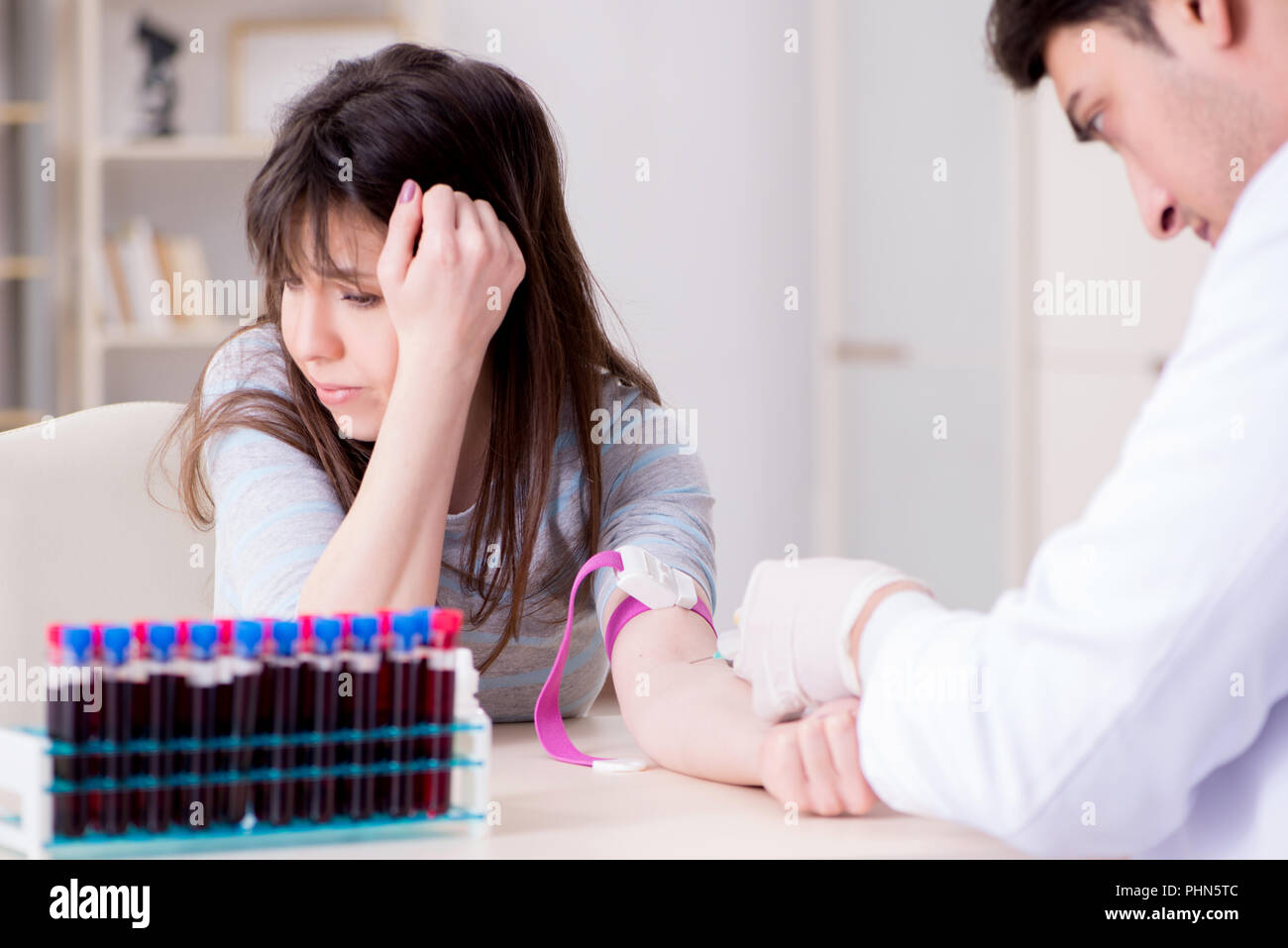 Patient during blood test sampling procedure taken for analysis Stock ...