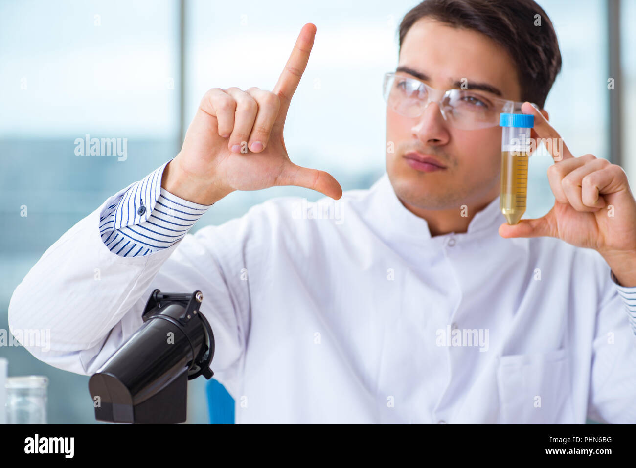 Medical concept with doctor and test tube Stock Photo - Alamy
