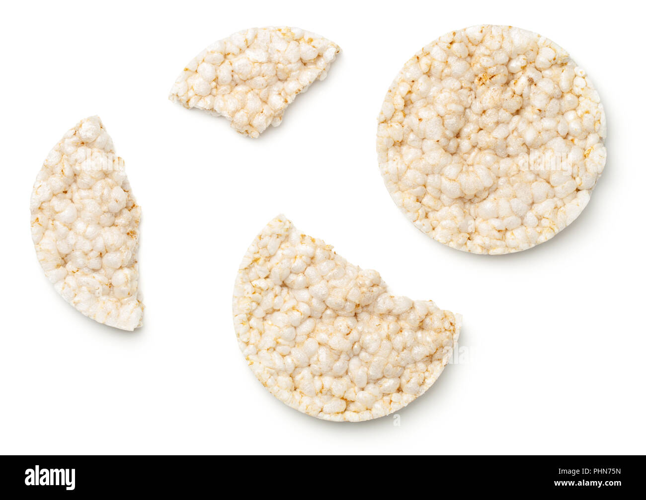 Puffed Rice Bread Isolated on White Background Stock Photo - Alamy