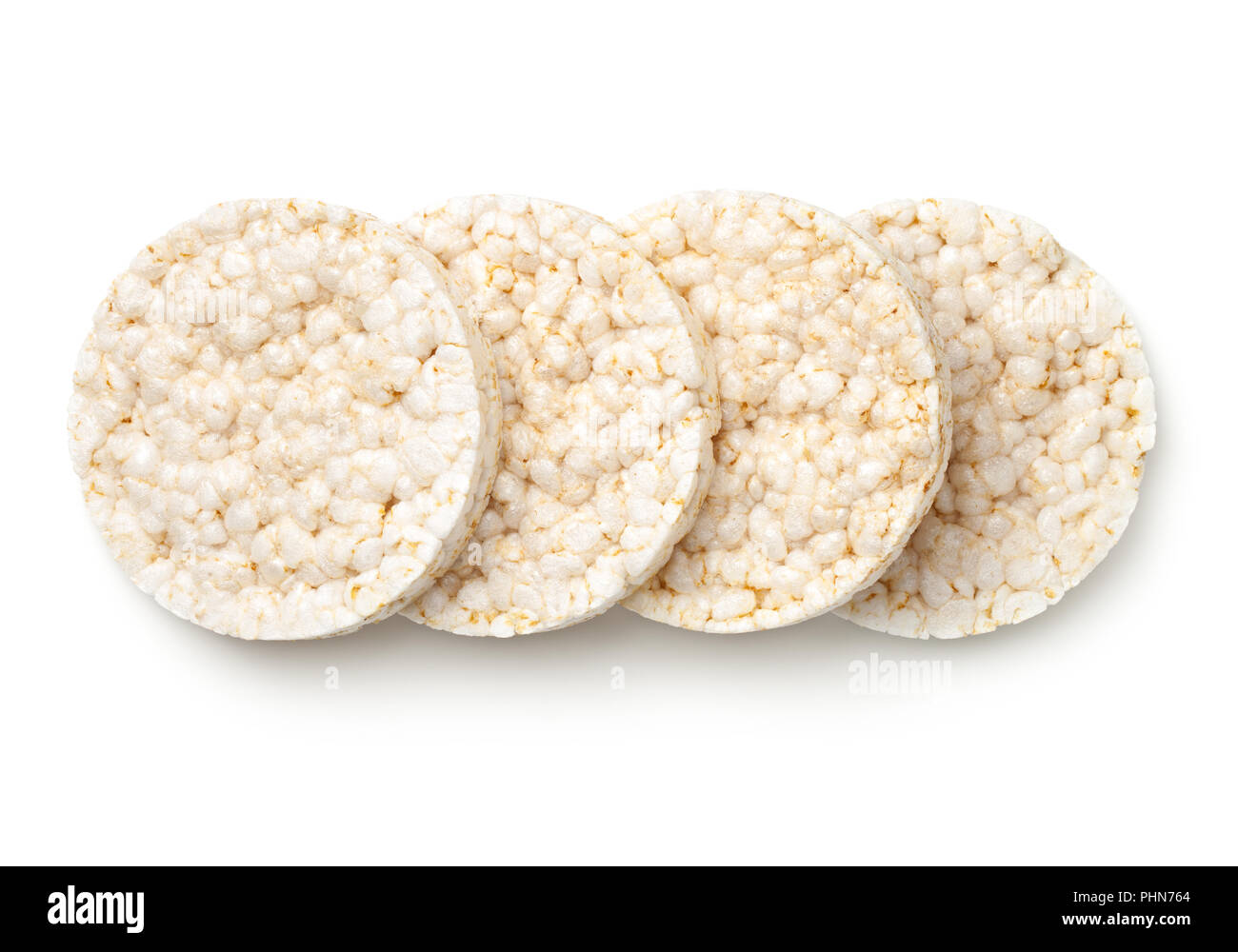 Puffed Rice Bread Isolated on White Background Stock Photo - Alamy