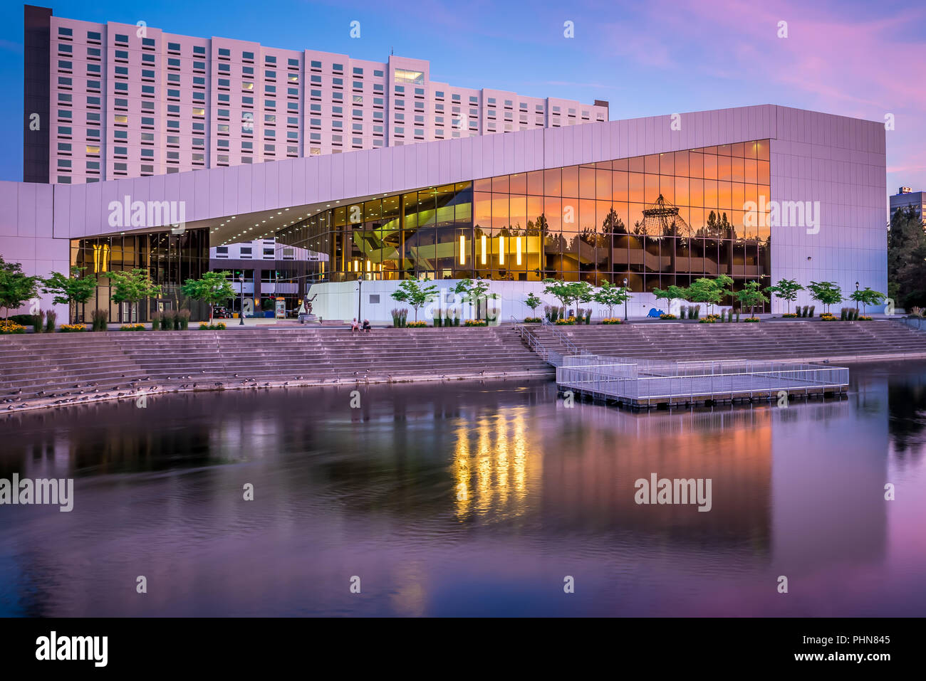 spokane washington city skyline and convention center Stock Photo - Alamy