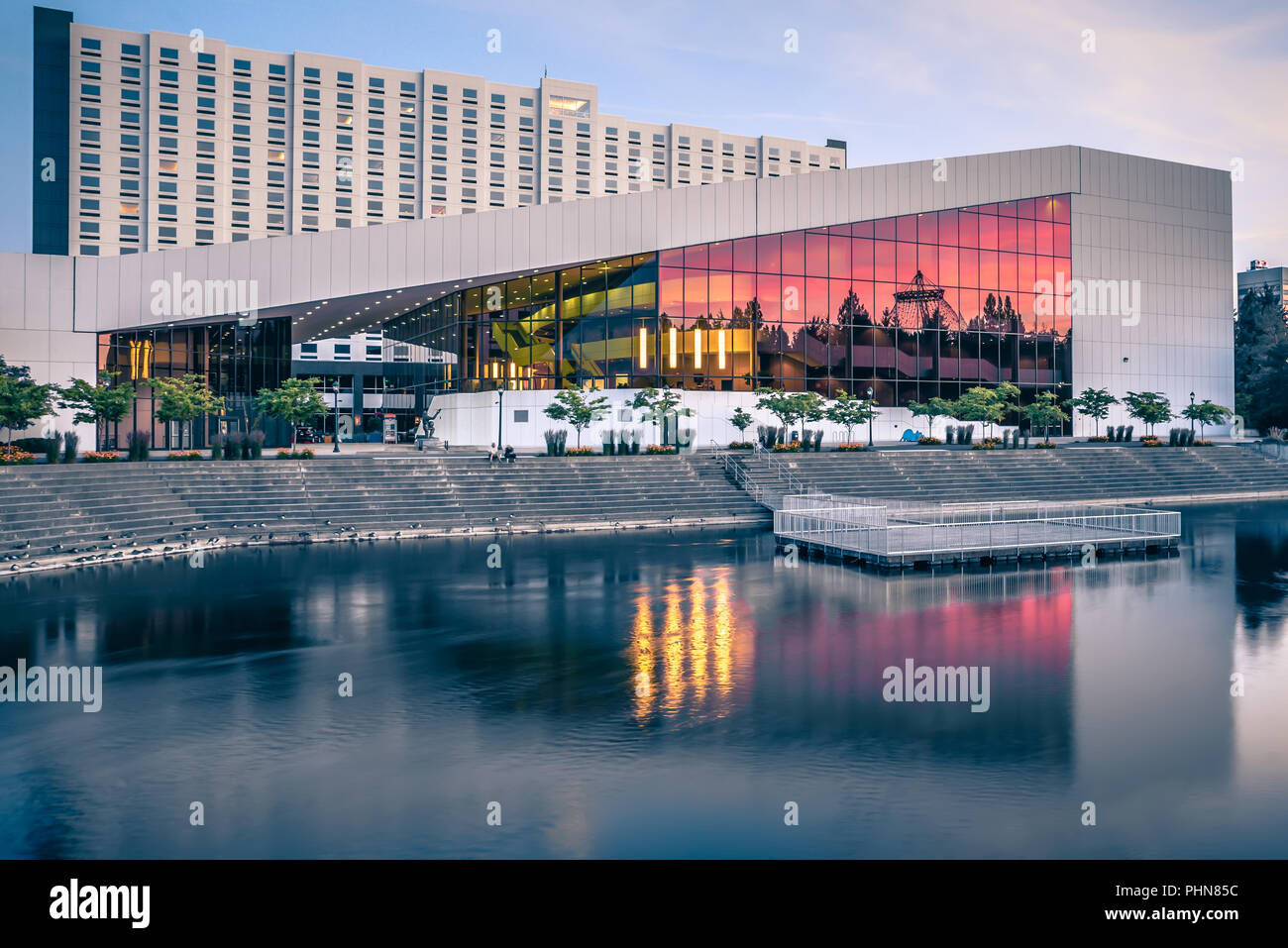 spokane washington city skyline and convention center Stock Photo - Alamy