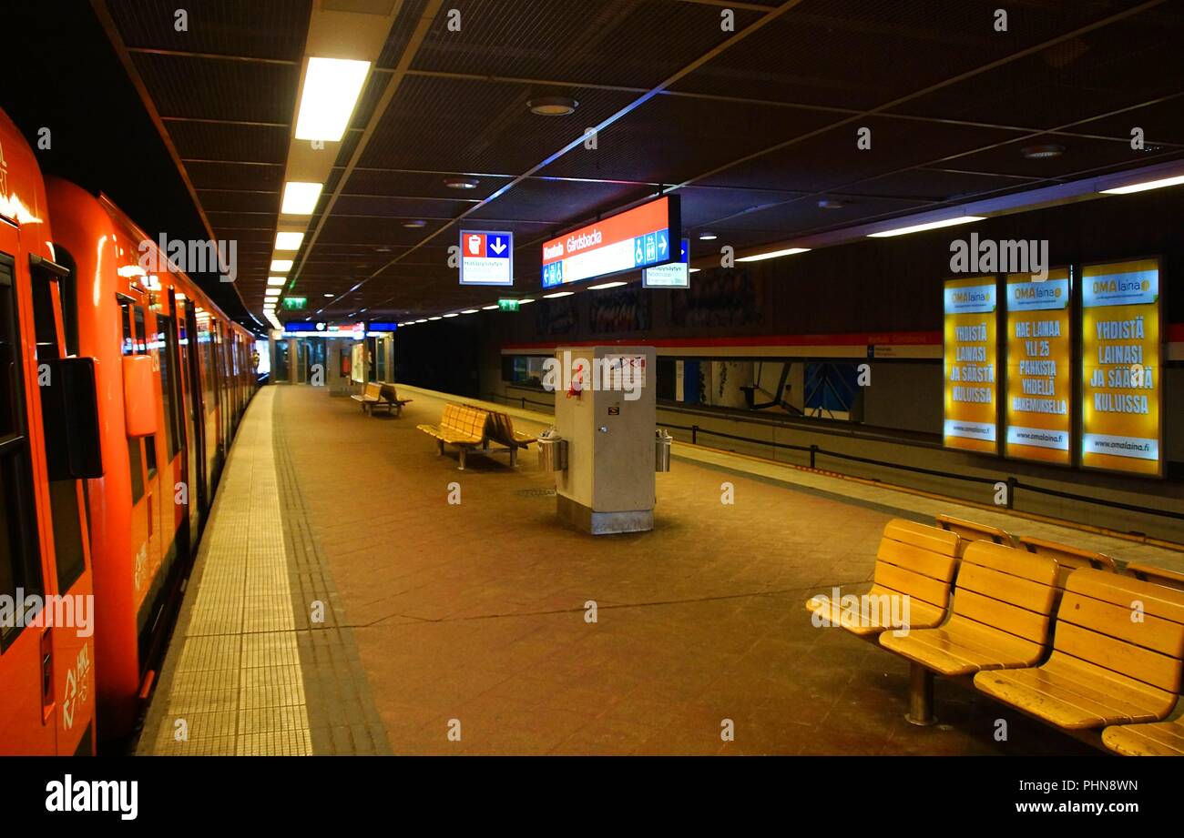 Interior of the station Kontula Stock Photo - Alamy