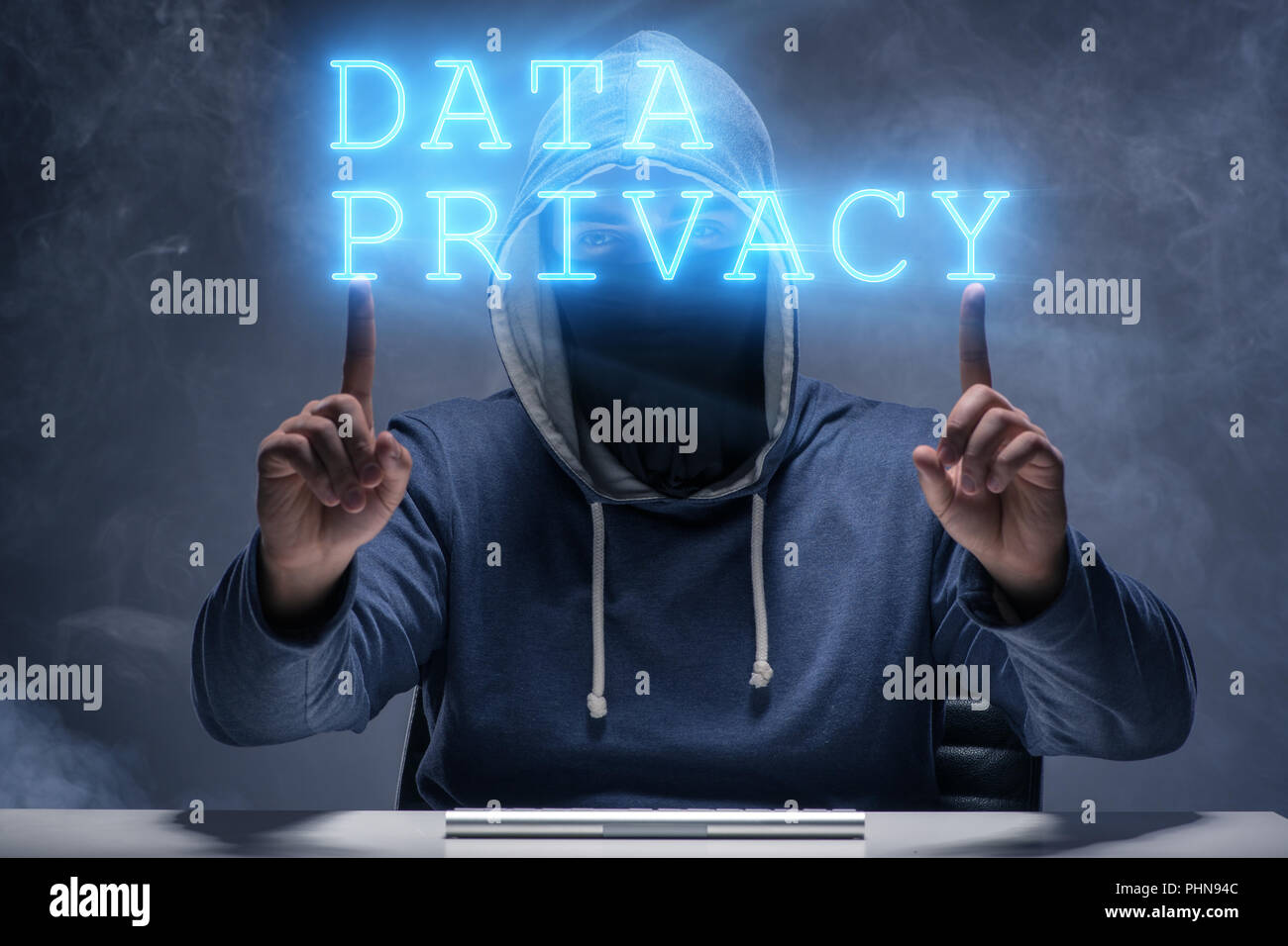 Data privacy concept with hacker stealing personal information Stock ...