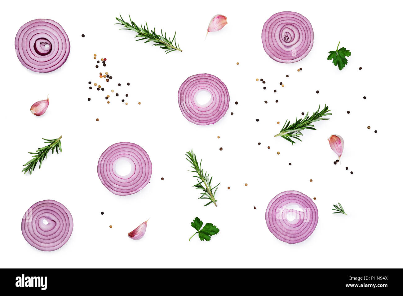 Onion bulb slice set Cut Out Stock Images & Pictures - Alamy