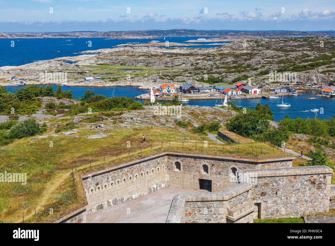 View from Marstrand's fortress over the Swedish west coast archipelago ...