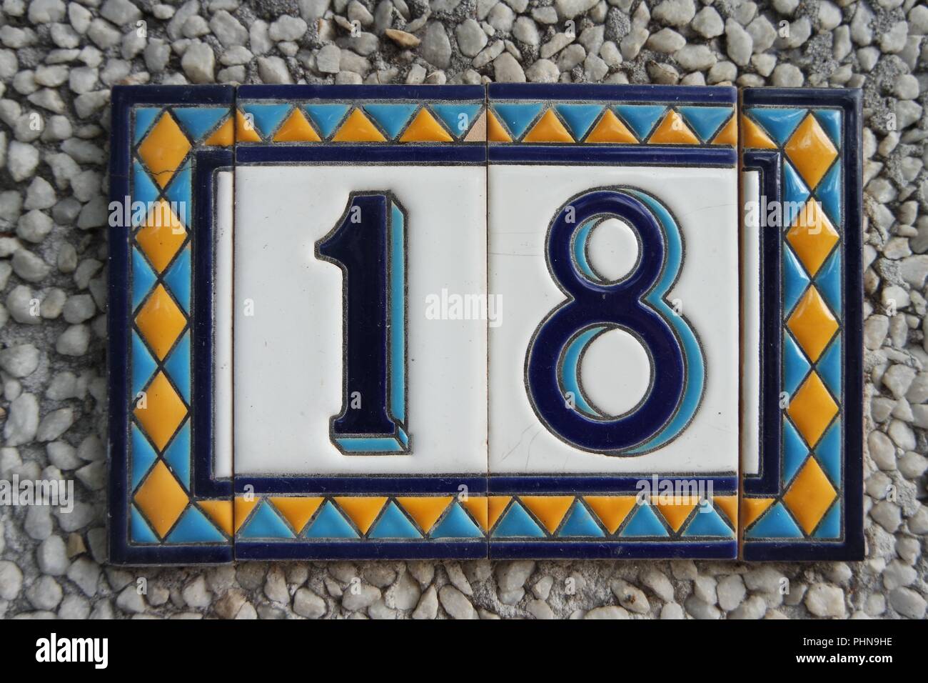 Ceramic house number Stock Photo - Alamy