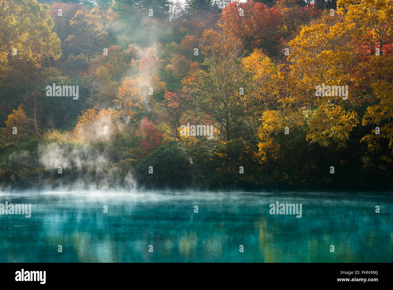 Autumn Onsen Lake Aomori Japan Stock Photo - Alamy