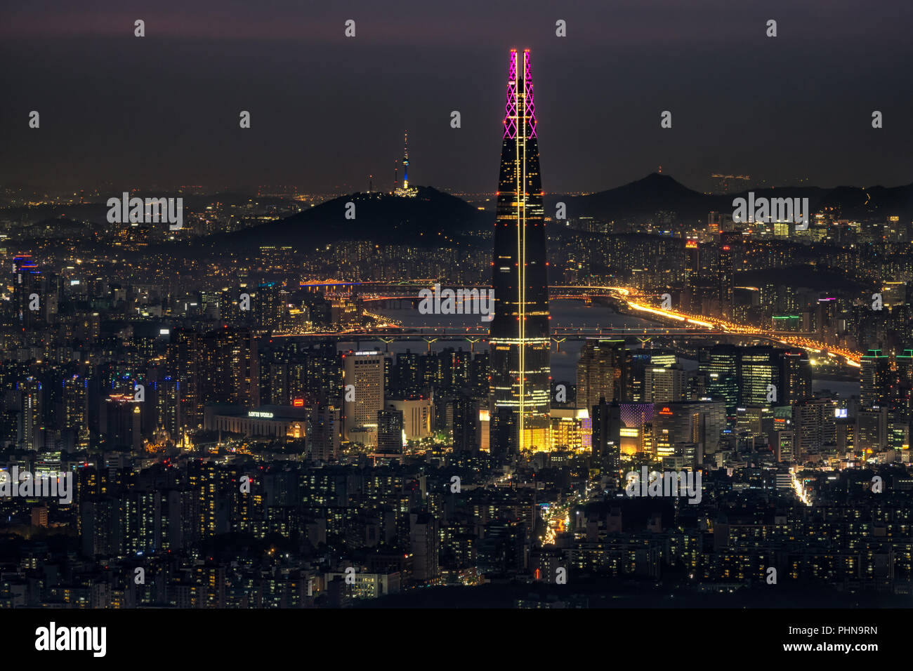 Night view over Seoul Stock Photo - Alamy