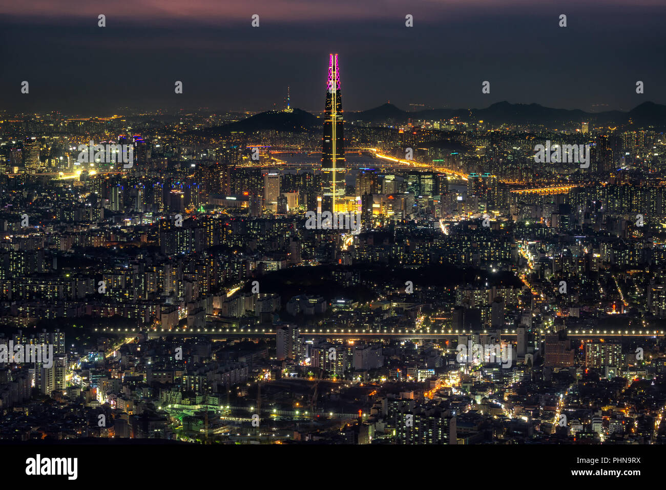 Night view over Seoul Stock Photo - Alamy