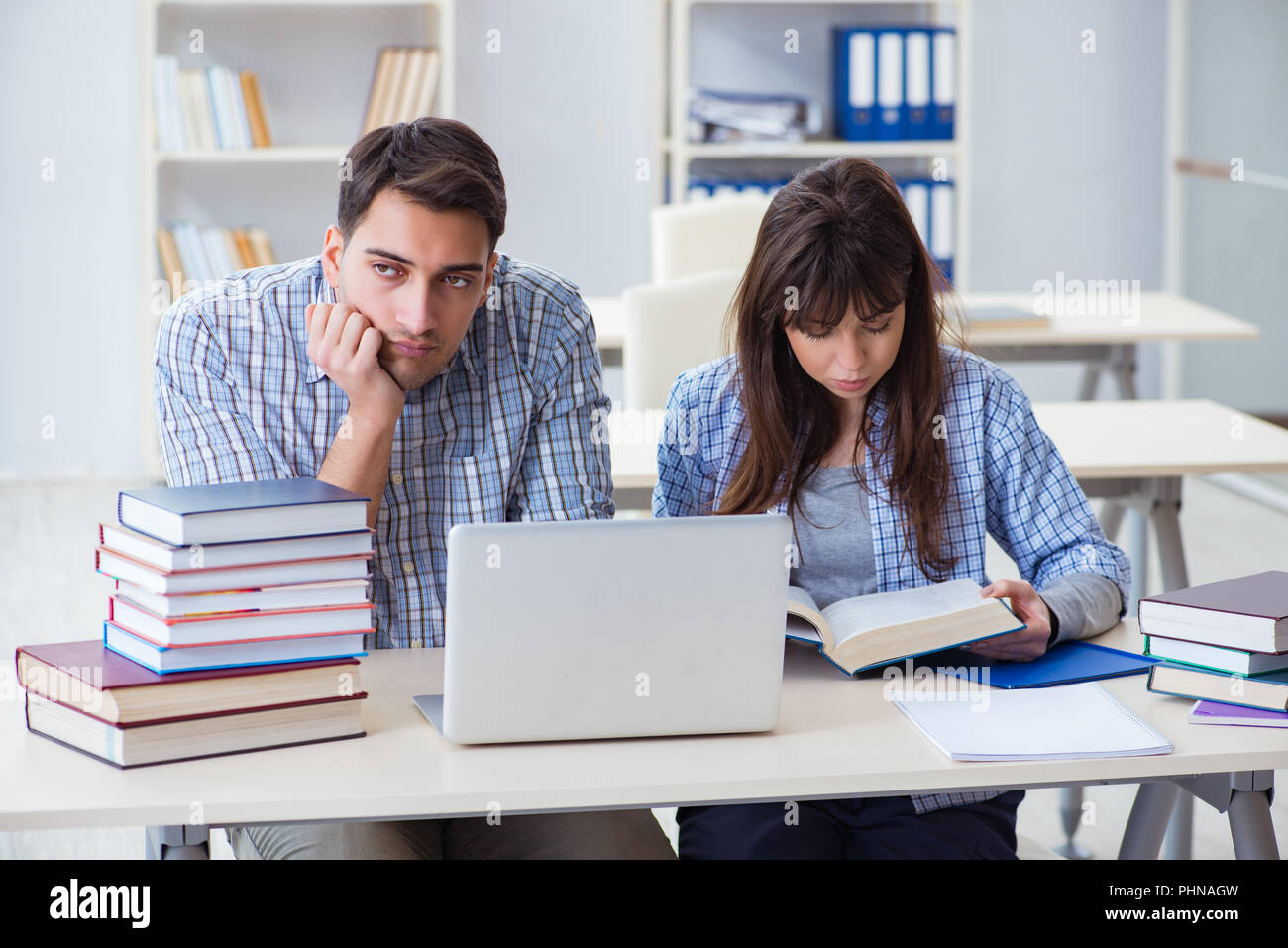 Students sitting and studying in classroom college Stock Photo - Alamy