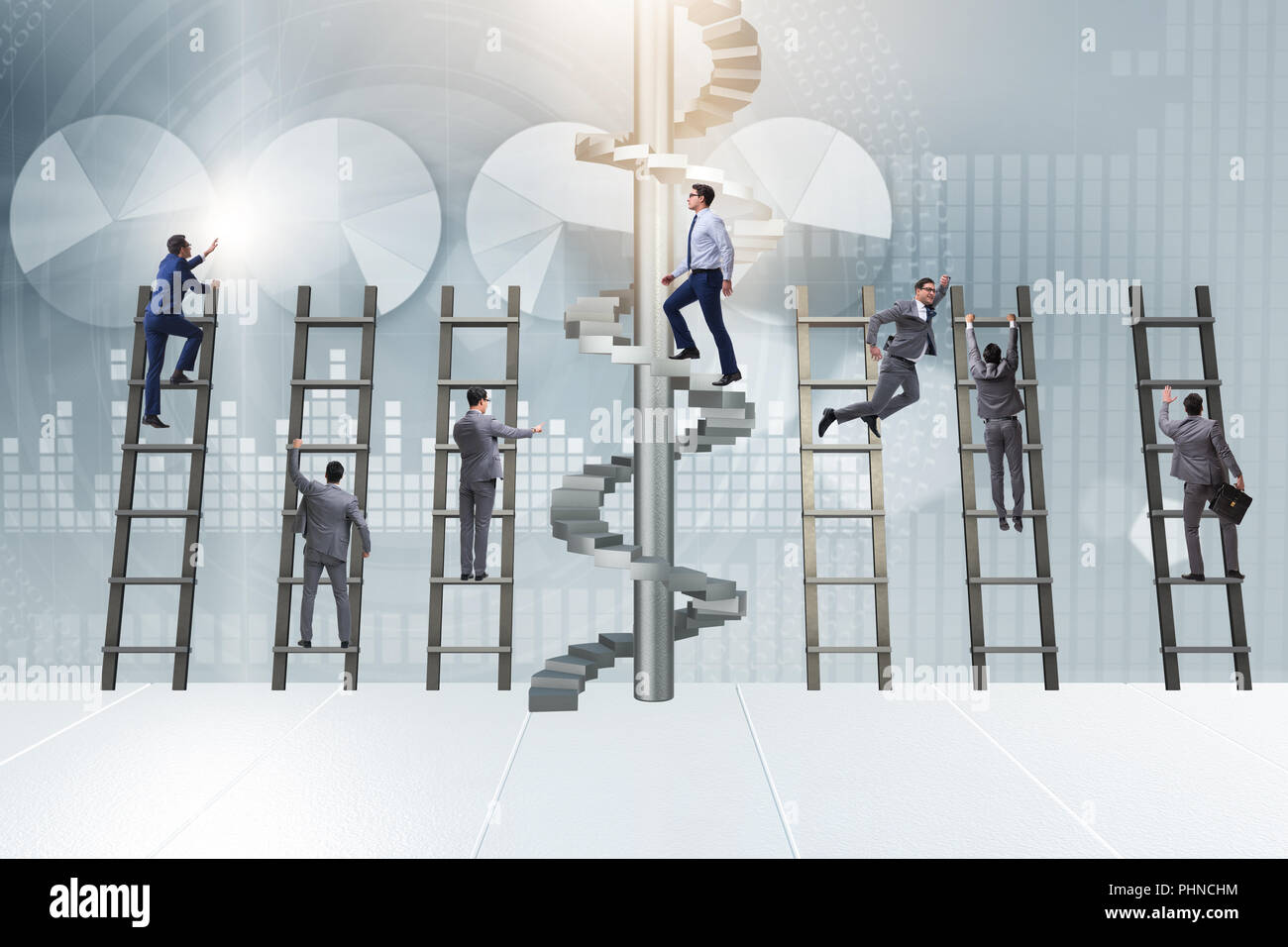 Competition concept with businessman beating competitors Stock Photo ...