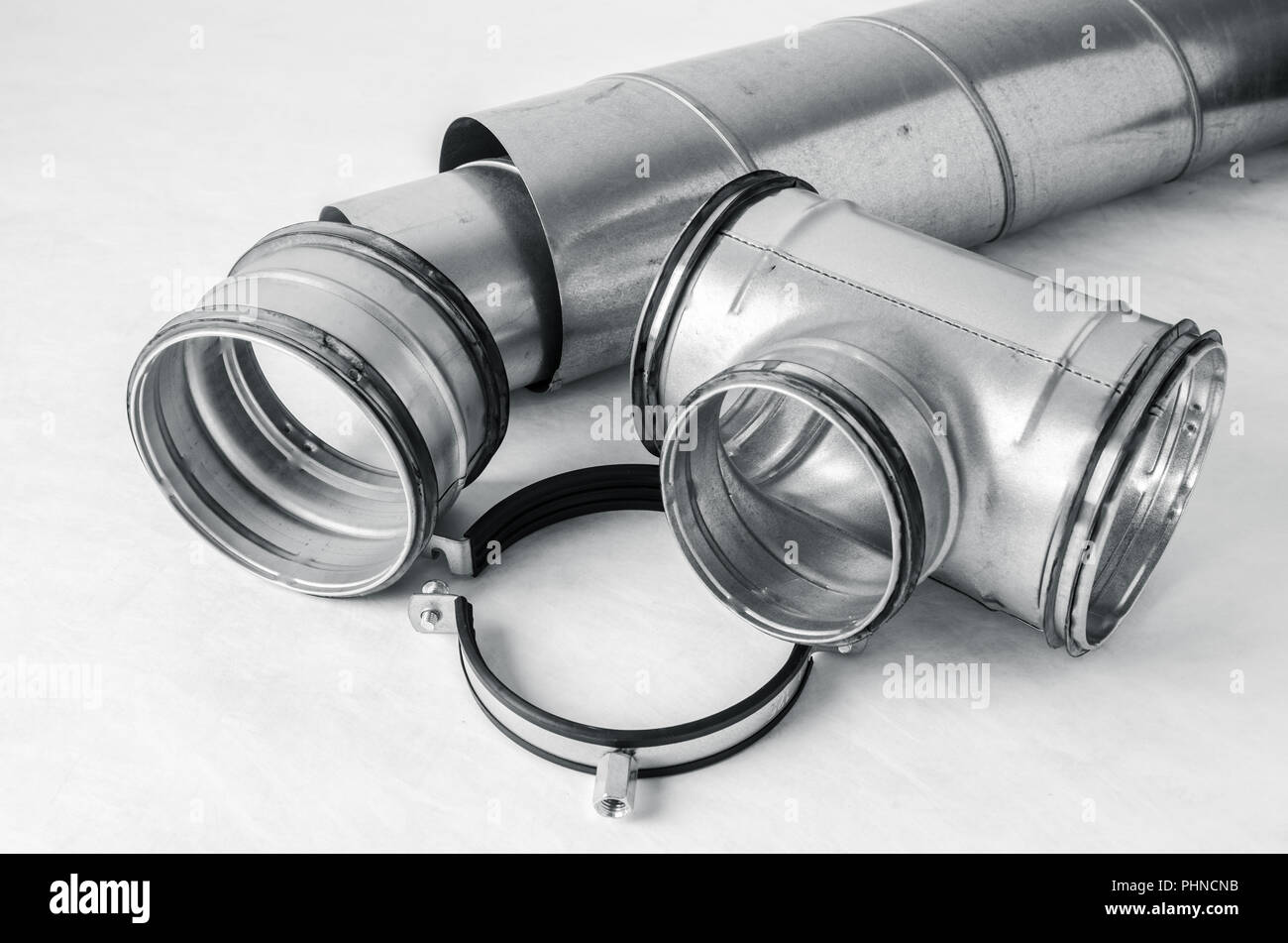 Ventilation system items on white background Stock Photo - Alamy