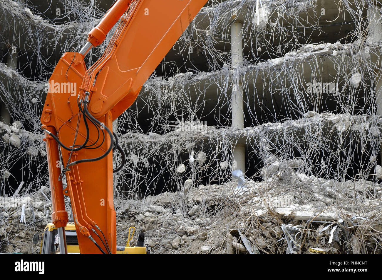 Demolition of an office building Stock Photo - Alamy