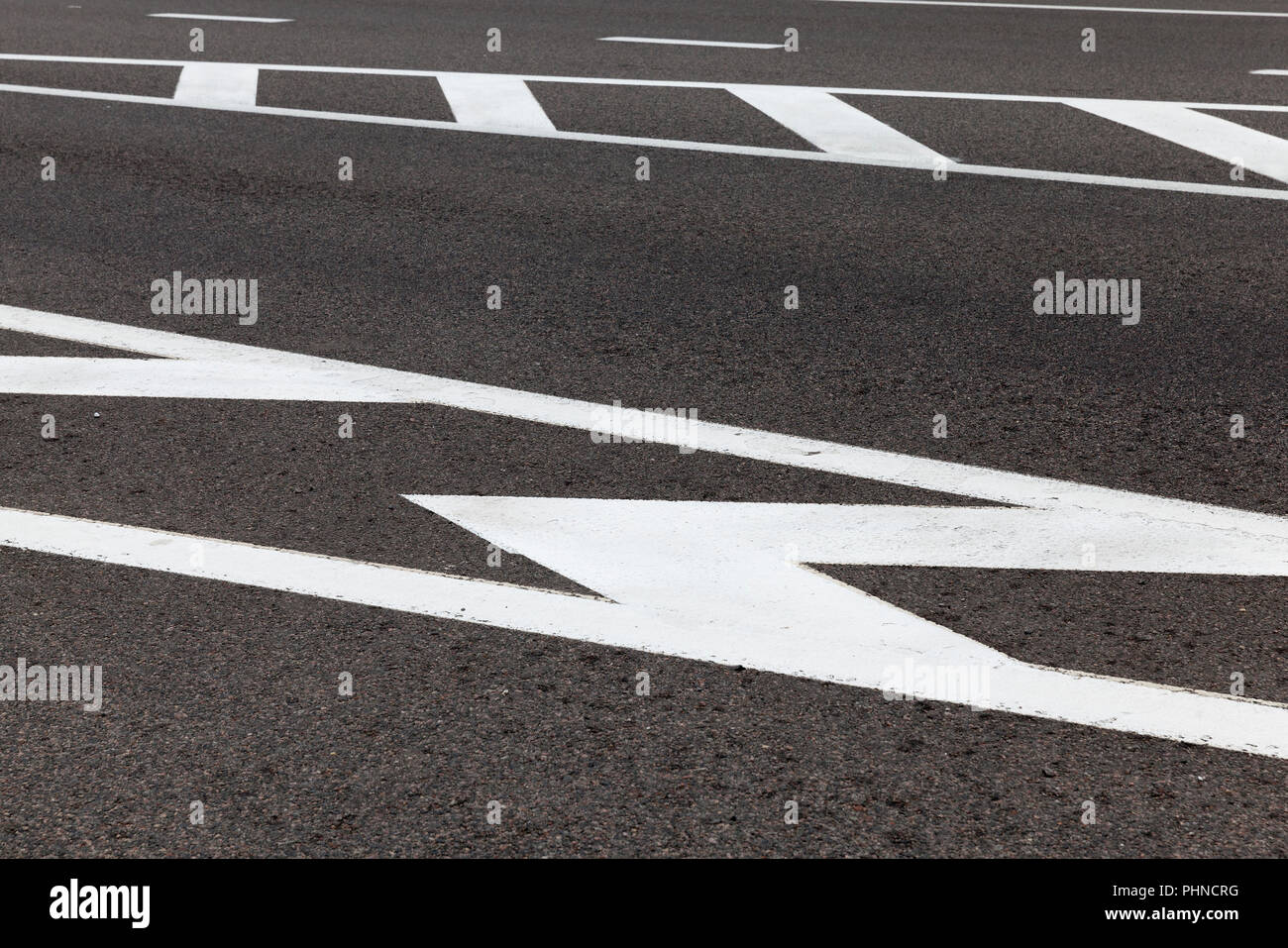 road markings for pedestrian safety, closeup on asphalt road Stock ...
