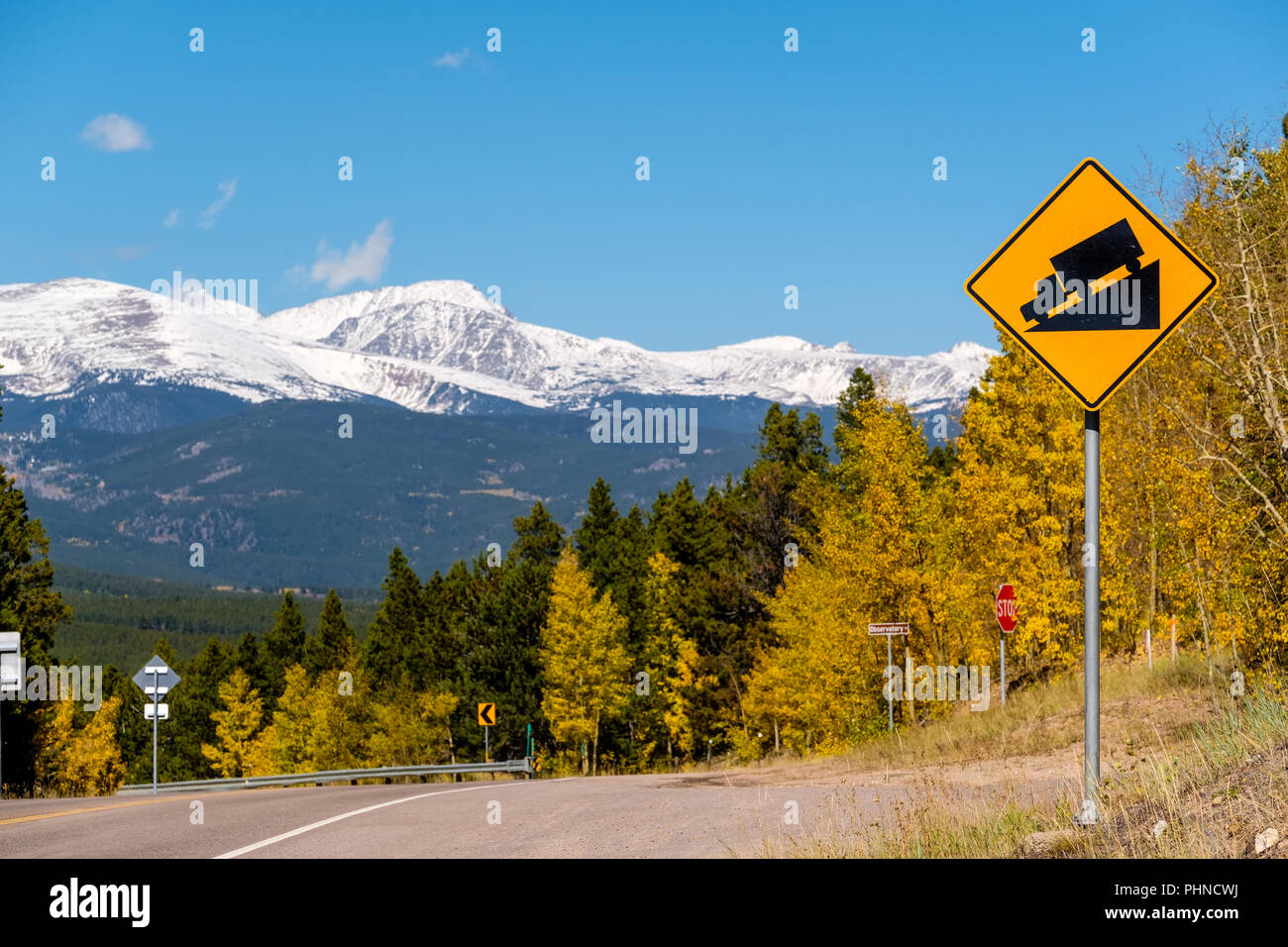 Steep grade road sign hi-res stock photography and images - Alamy