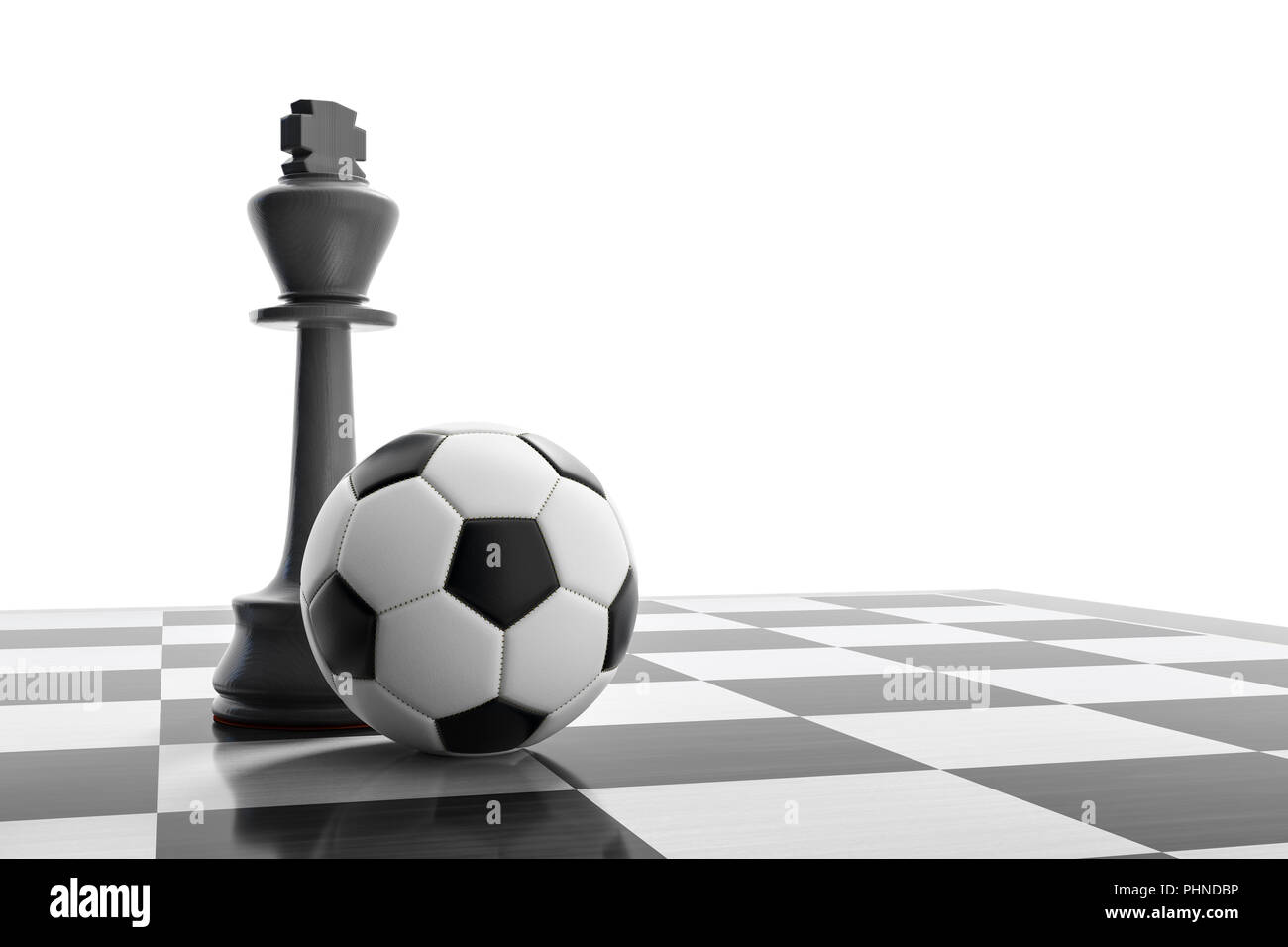 a soccer ball on a chess board Stock Photo - Alamy