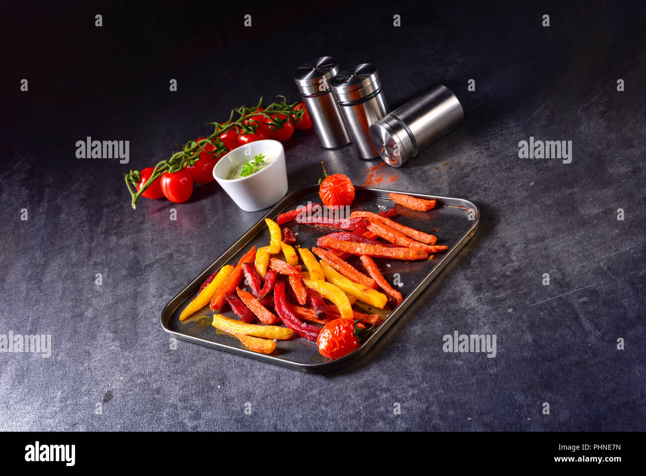 colorful vegetable fries from the oven Stock Photo - Alamy