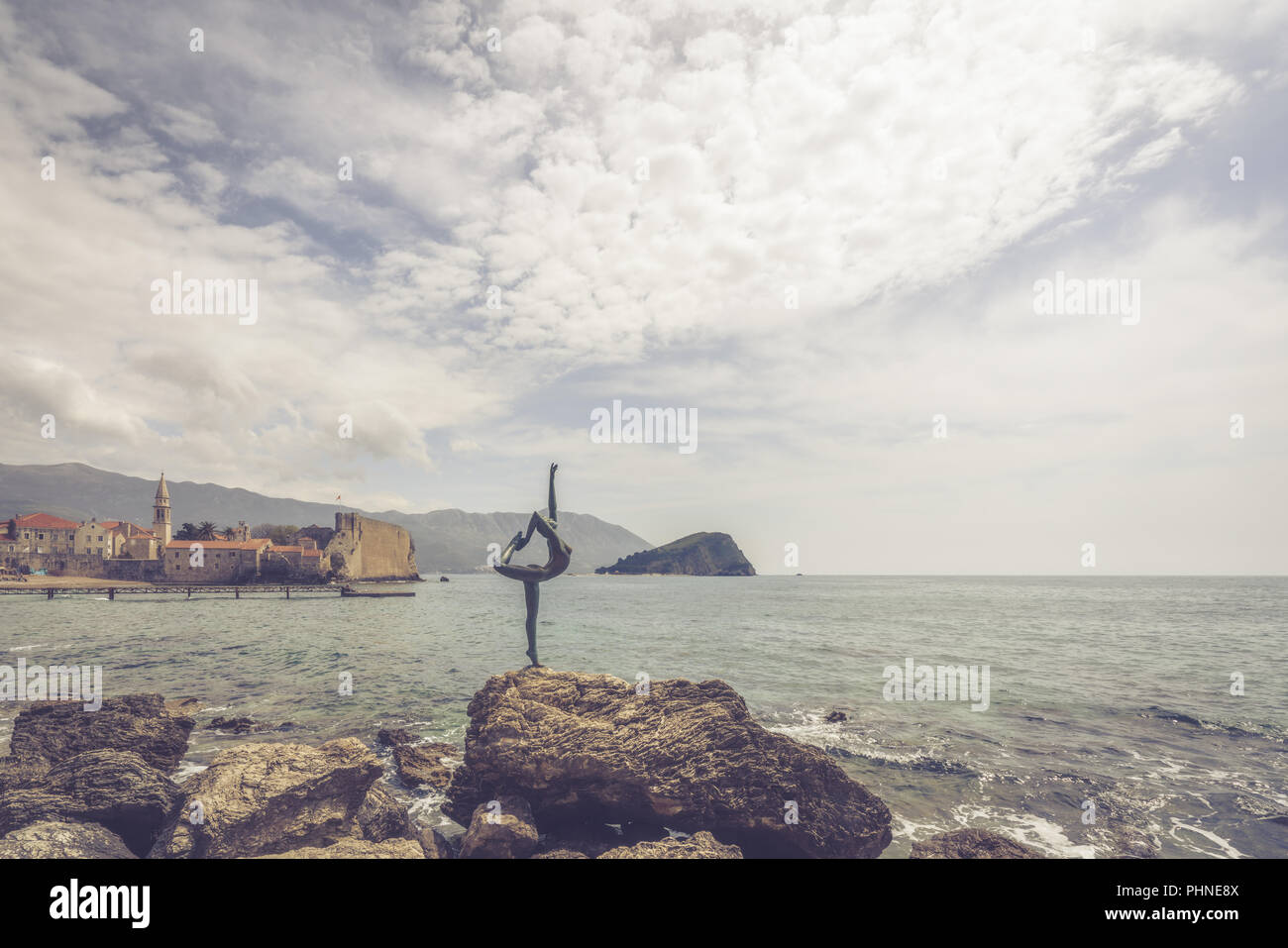 The statue of Ballerina Dancer in Budva Stock Photo - Alamy