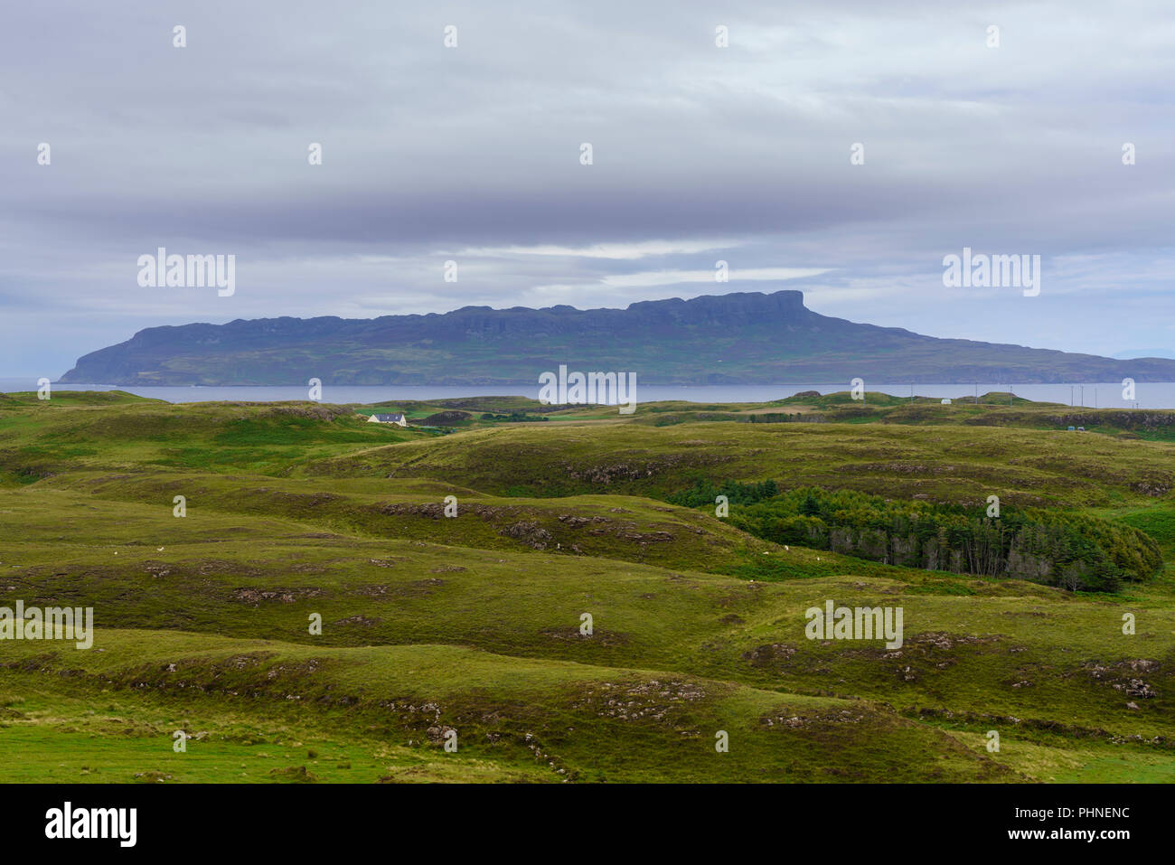 The Isle of Rum as seen from the Isle of Muck off the west coast of ...
