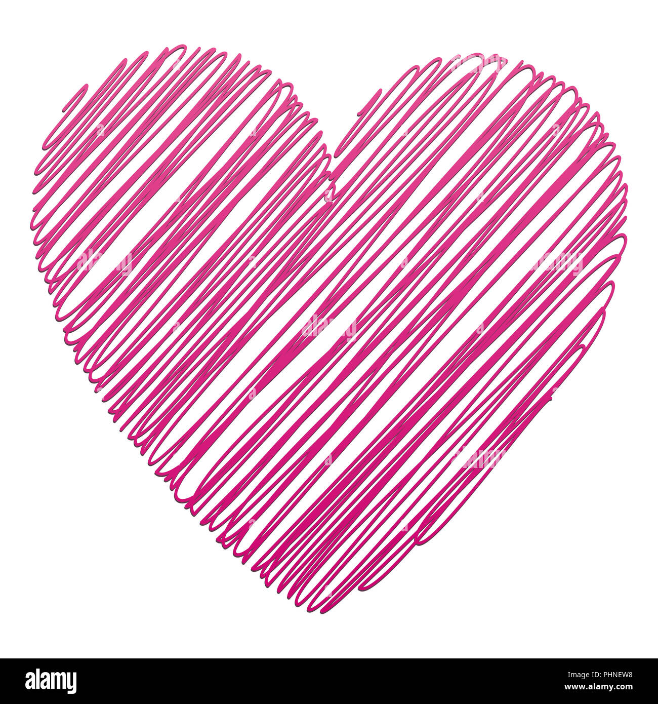 stylish red heart scribble Stock Photo - Alamy