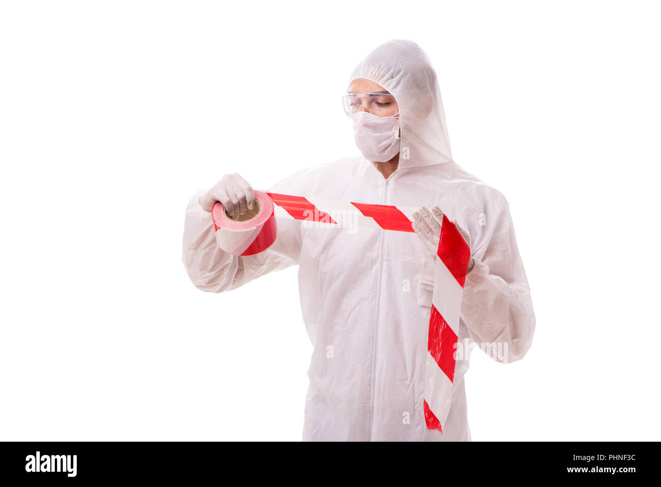 White forensic suit hi-res stock photography and images - Alamy