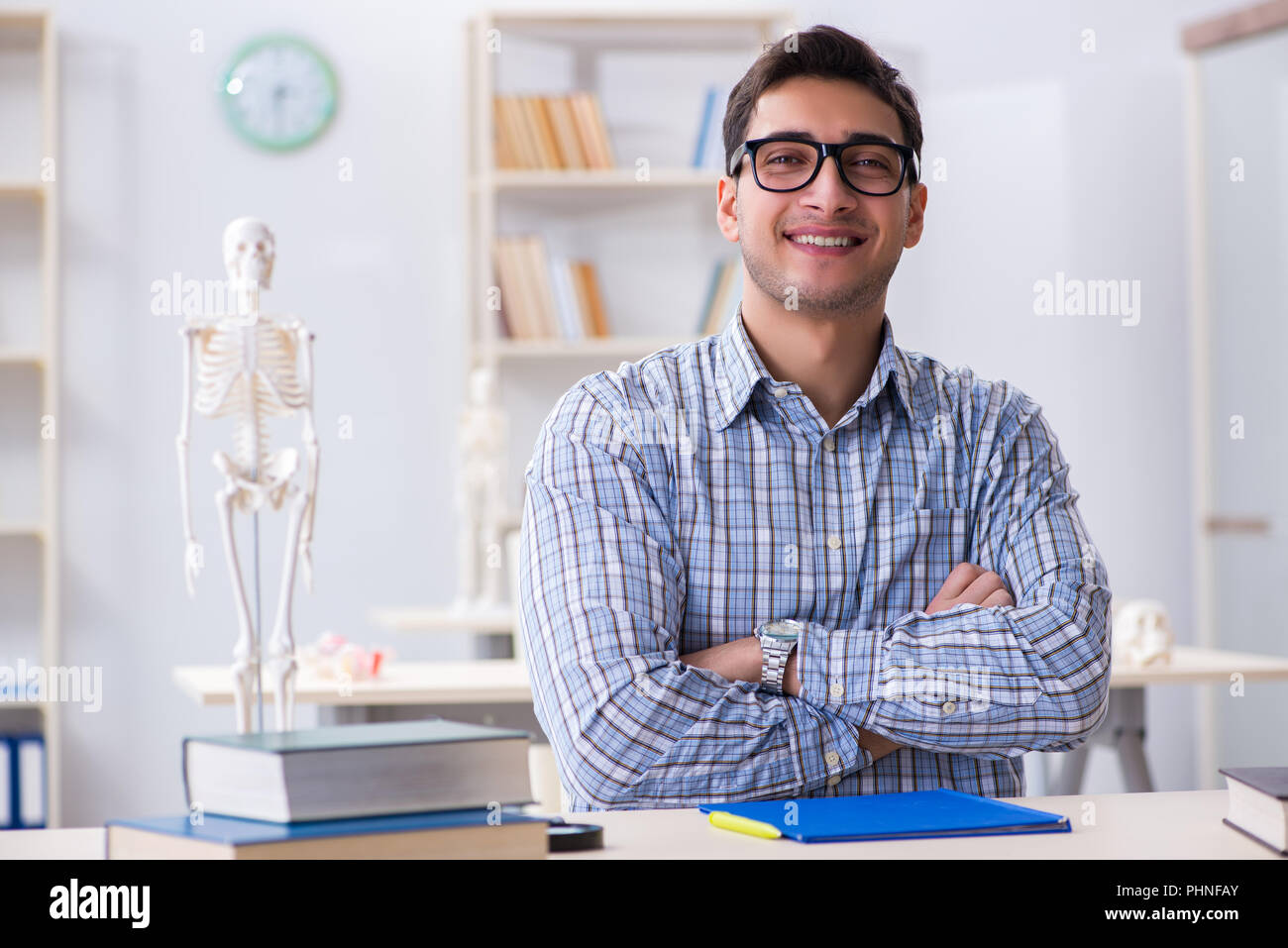 Medical student studying in classroom Stock Photo - Alamy