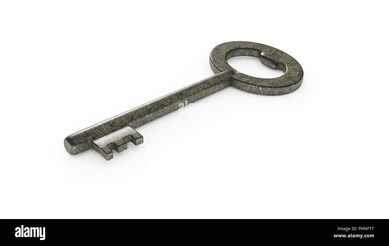 Vintage key isolated on Cut Out Stock Images & Pictures - Alamy