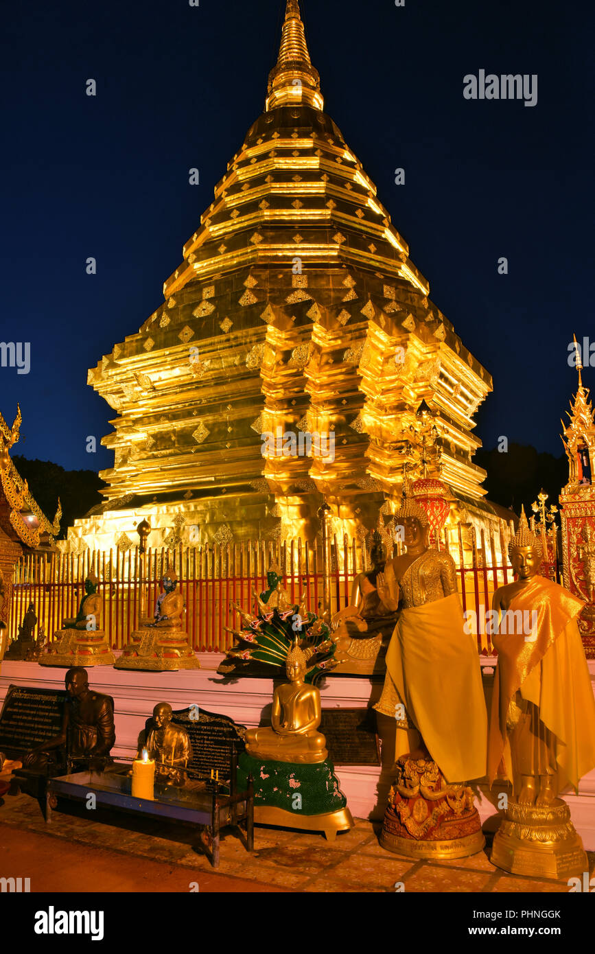 Wat phra doi suthep at night hi-res stock photography and images - Alamy