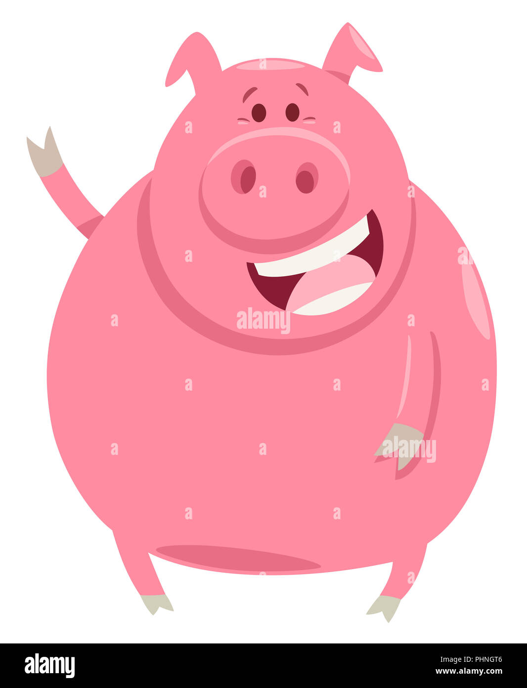pig animal character cartoon illustration Stock Photo - Alamy