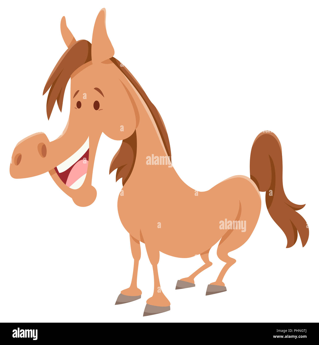 horse cartoon farm animal character Stock Photo - Alamy