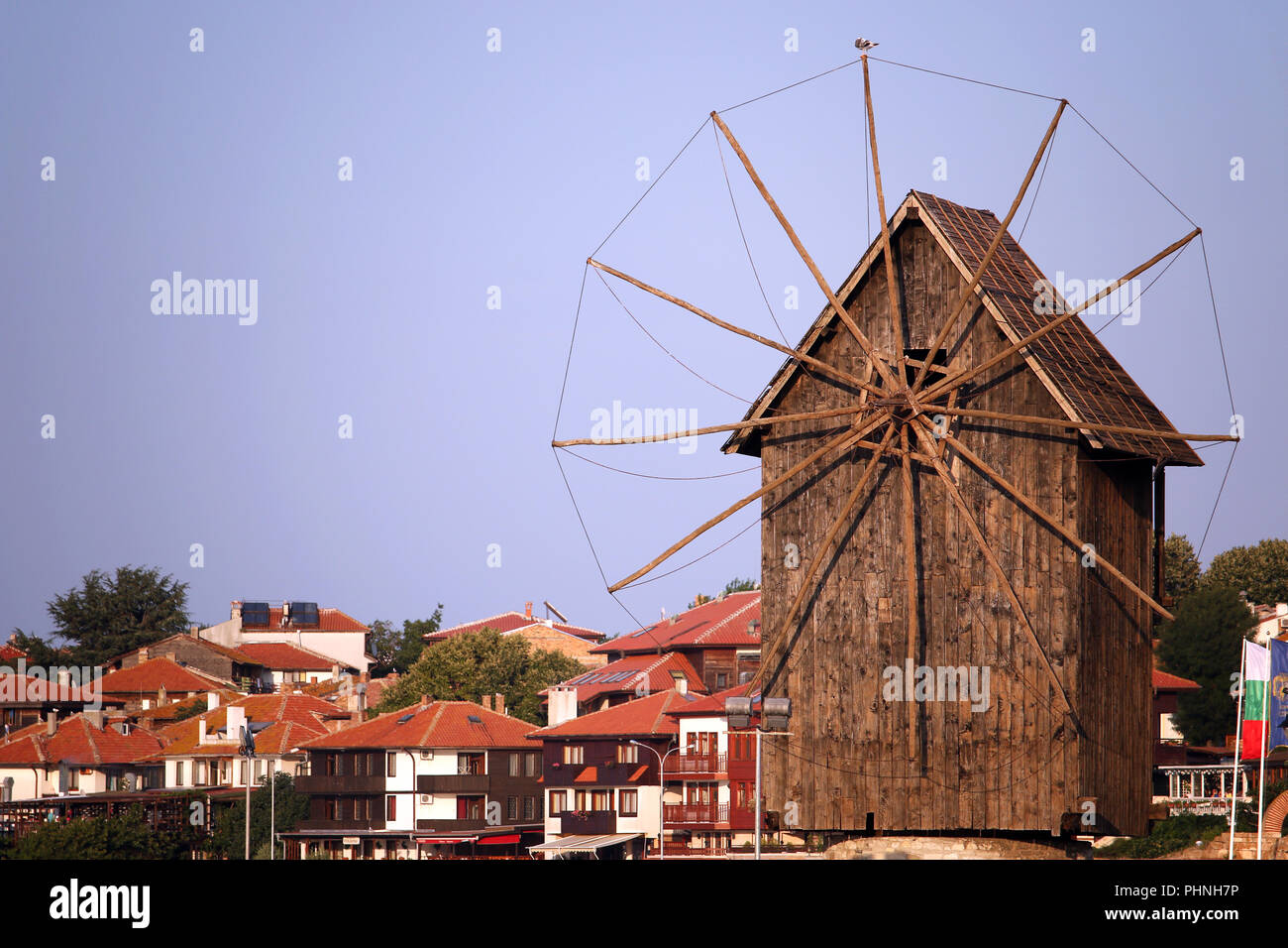 Old wooden windmill nesebar town hi-res stock photography and images ...