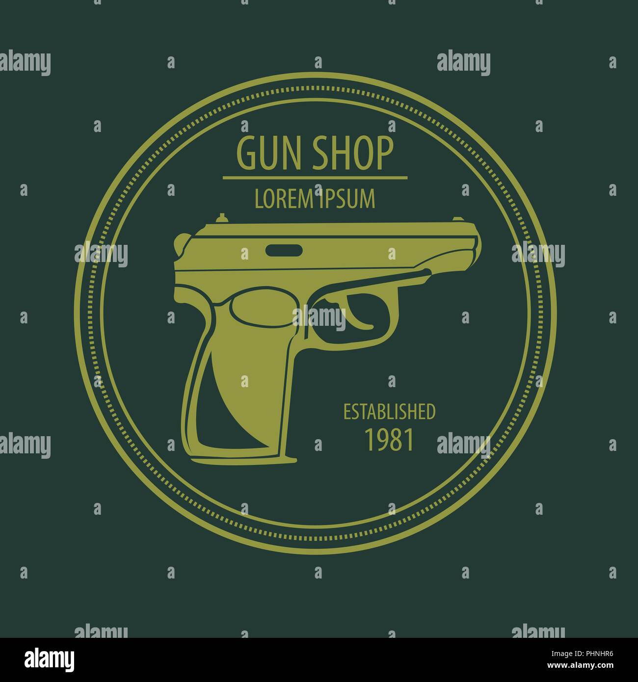 Firearm logo template. Guns, rifles badge. Flat design. Vector ...