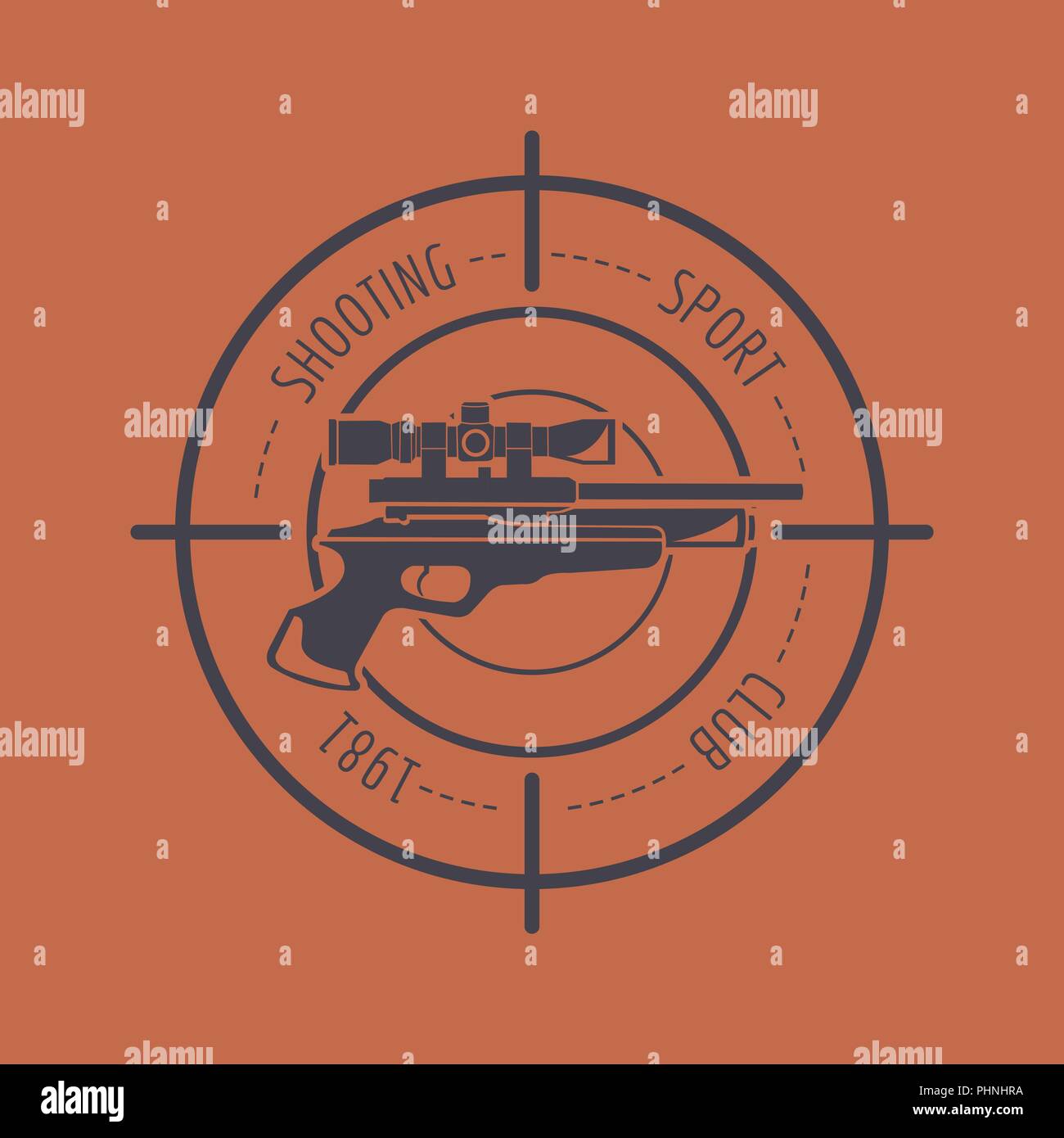 Firearm logo template. Guns, rifles badge. Flat design. Vector ...