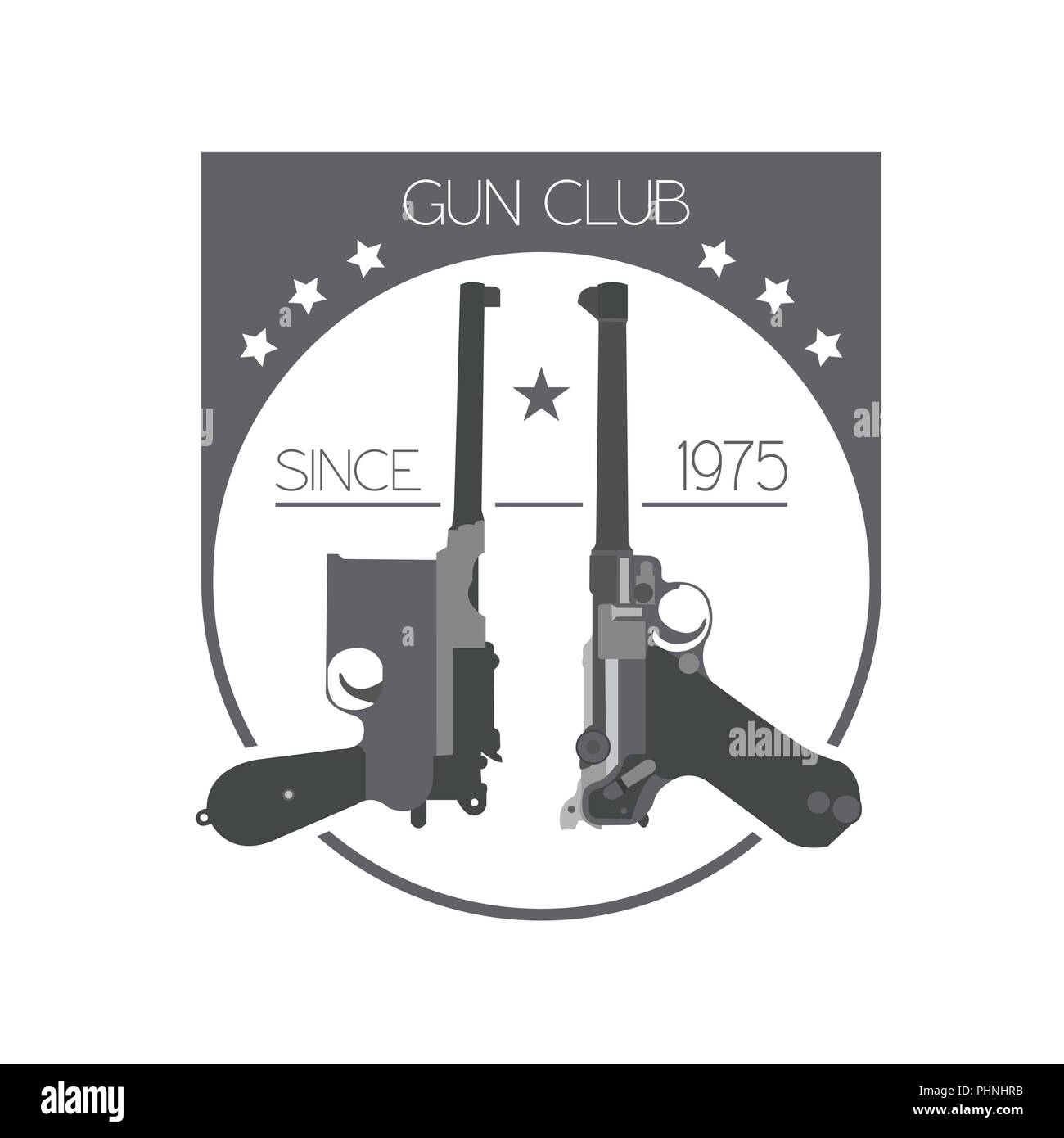 Firearm logo template. Guns, rifles badge. Flat design. Vector ...