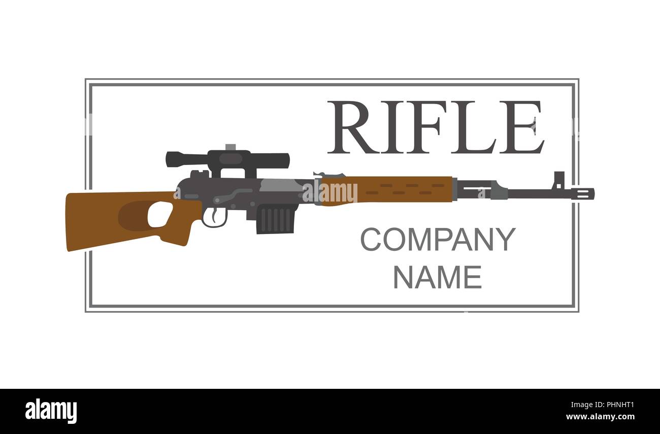 Firearm logo template. Guns, rifles badge. Flat design. Vector ...
