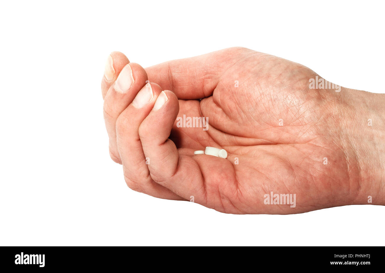Hand with pills Stock Photo - Alamy