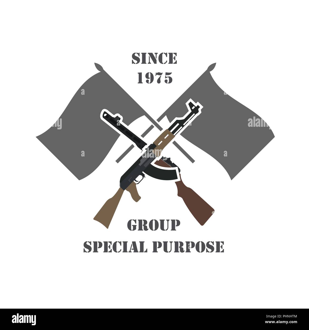 Firearm logo template. Guns, rifles badge. Flat design. Vector ...