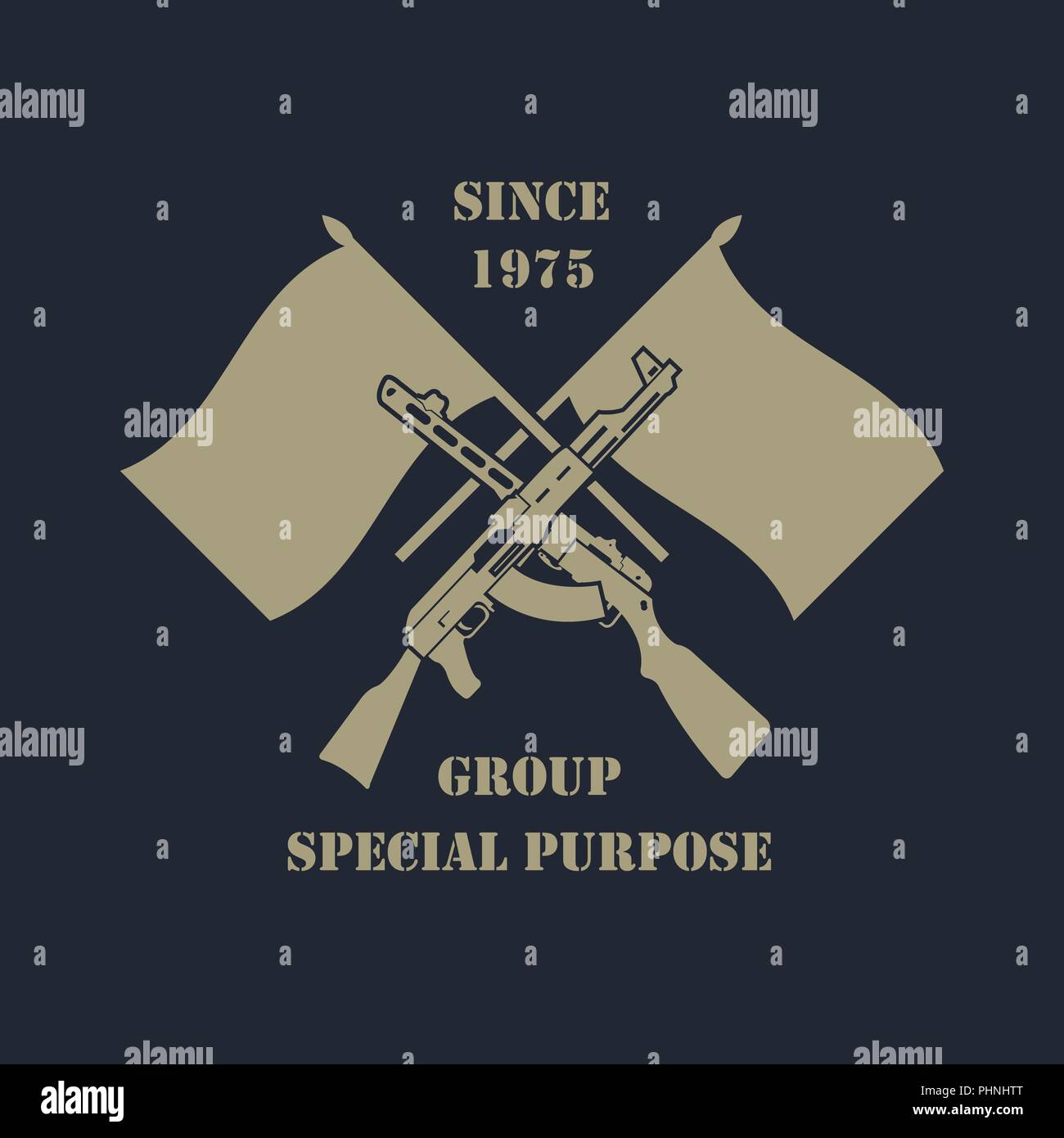 Firearm logo template. Guns, rifles badge. Flat design. Vector ...