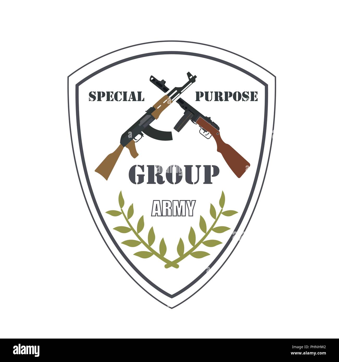 Firearm logo template. Guns, rifles badge. Flat design. Vector ...