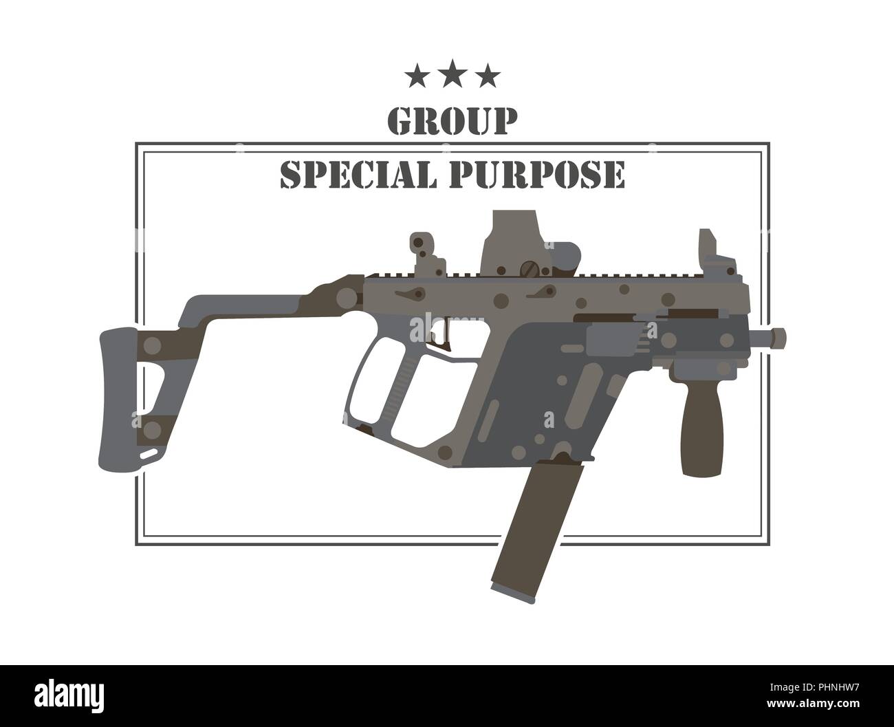 Firearm logo template. Guns, rifles badge. Flat design. Vector ...