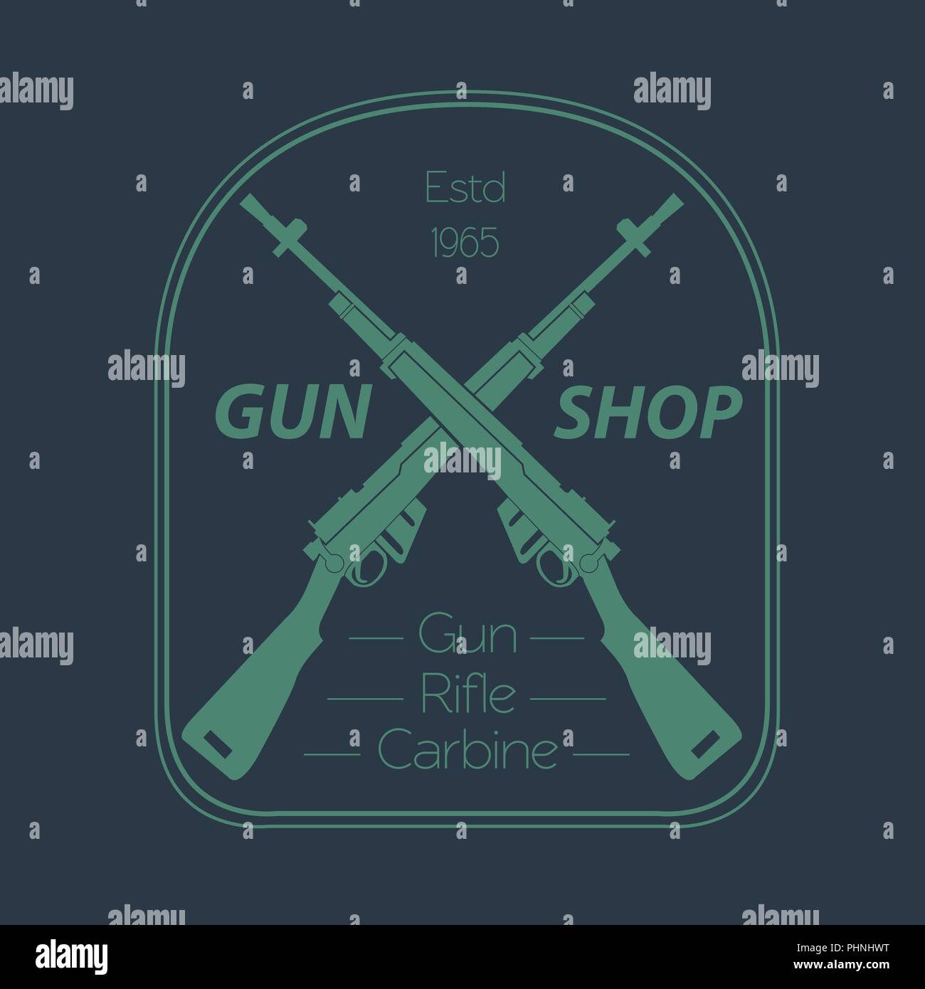 Firearm logo template. Guns, rifles badge. Flat design. Vector ...