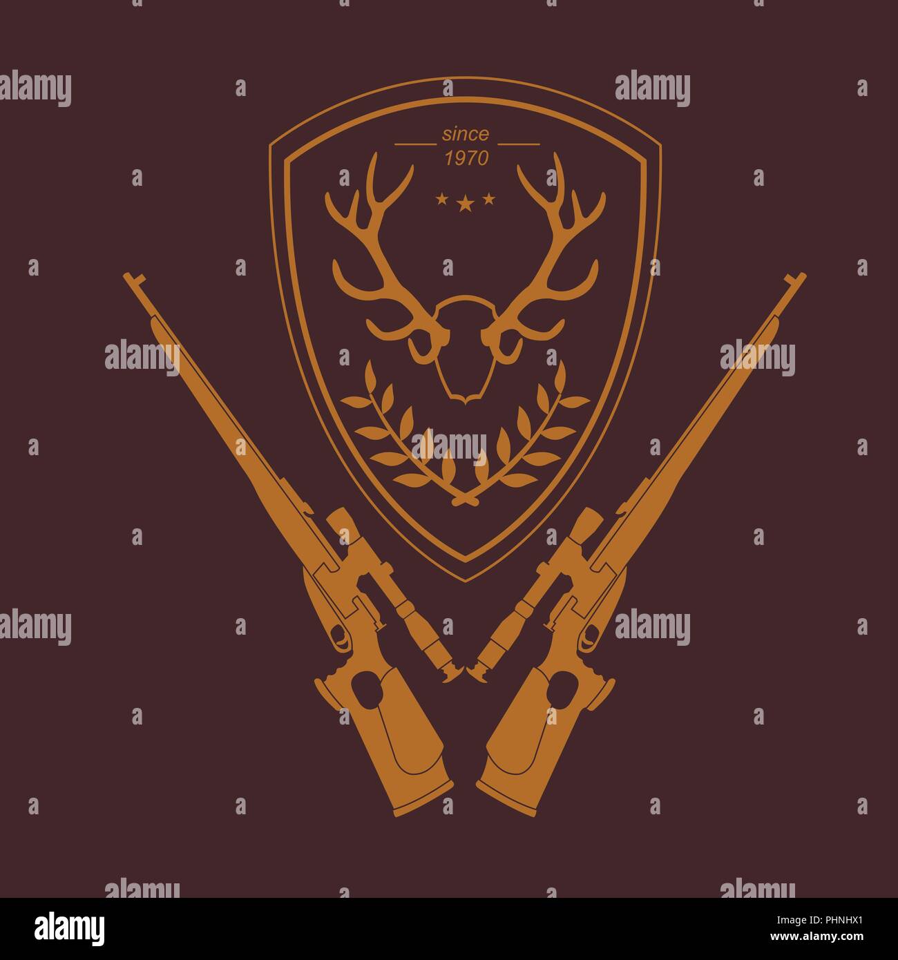 Firearm logo template. Guns, rifles badge. Flat design. Vector ...