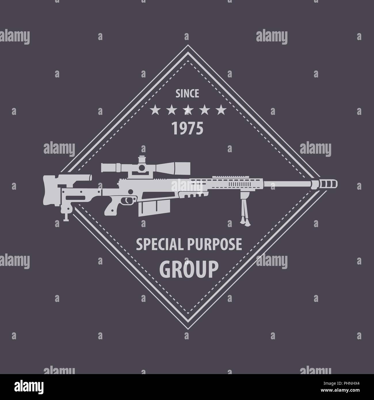 Firearm logo template. Guns, rifles badge. Flat design. Vector ...