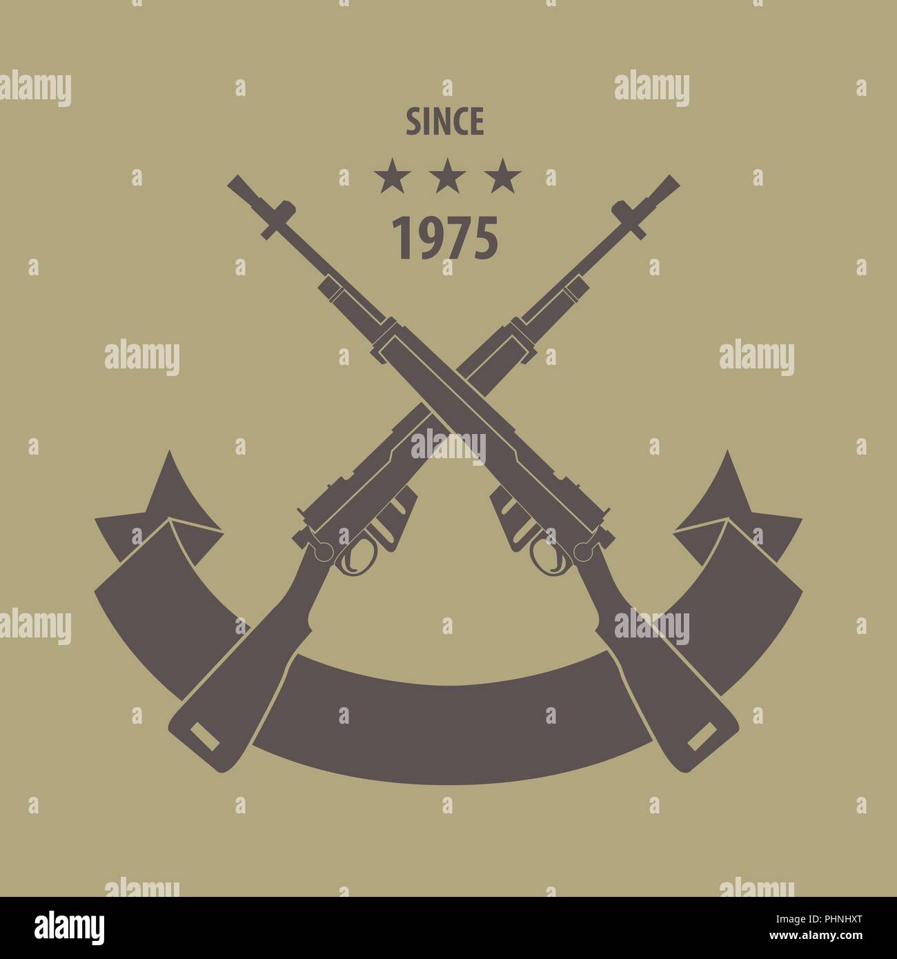 Firearm logo template. Guns, rifles badge. Flat design. Vector ...