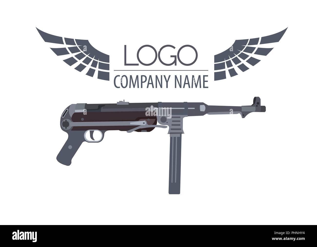 Firearm logo template. Guns, rifles badge. Flat design. Vector ...