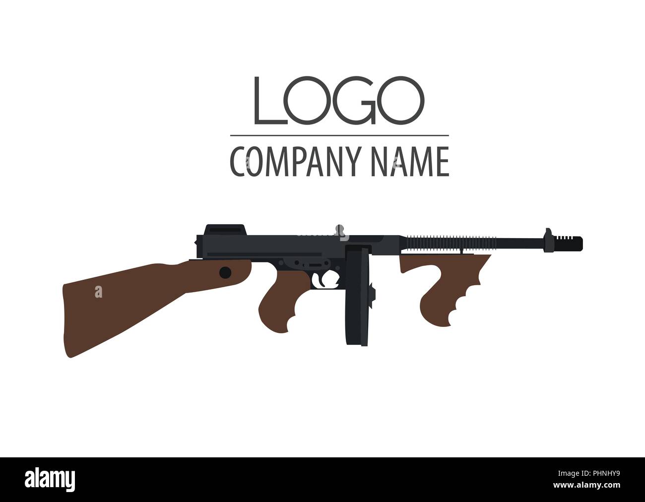Firearm logo template. Guns, rifles badge. Flat design. Vector ...