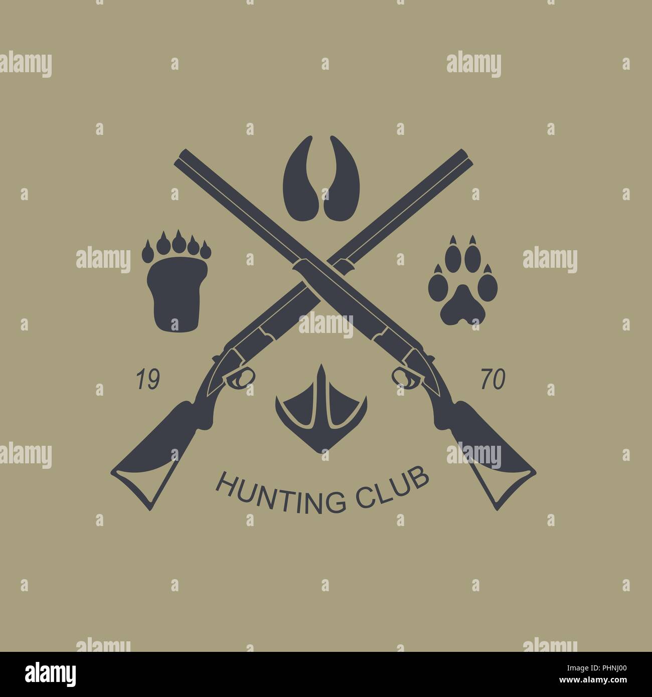 Firearm logo template. Guns, rifles badge. Flat design. Vector ...