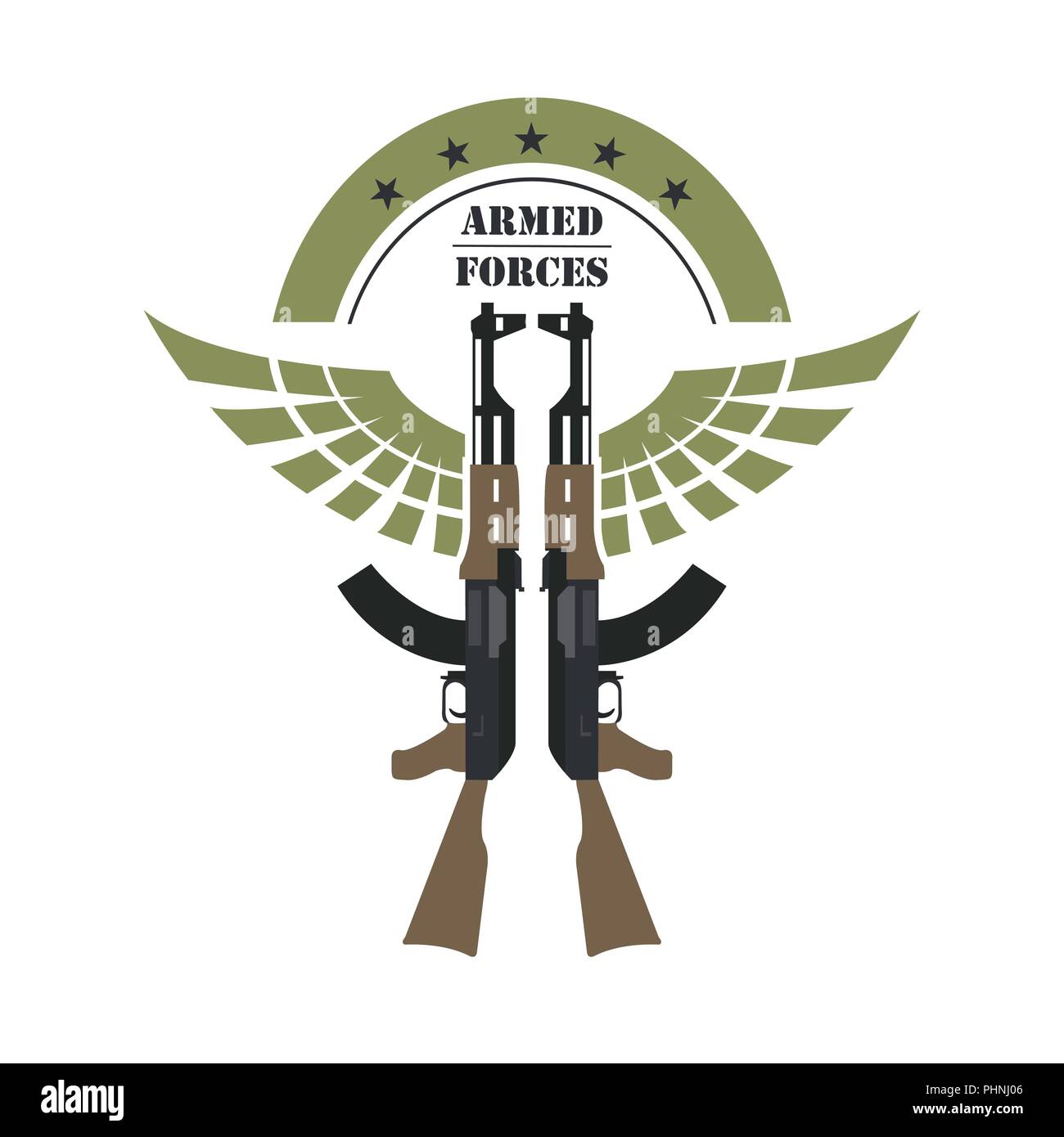 Firearm logo template. Guns, rifles badge. Flat design. Vector ...