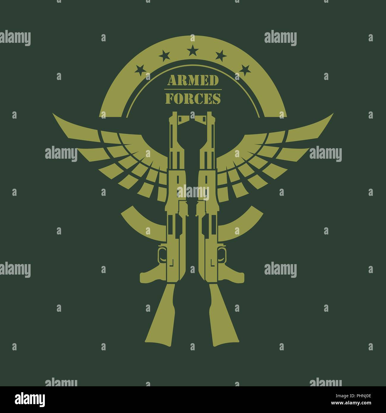 Firearm logo template. Guns, rifles badge. Flat design. Vector ...